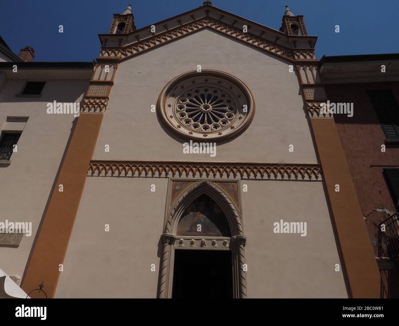Santa Marta church, Via Calvi street, historic city center, Menaggio ...