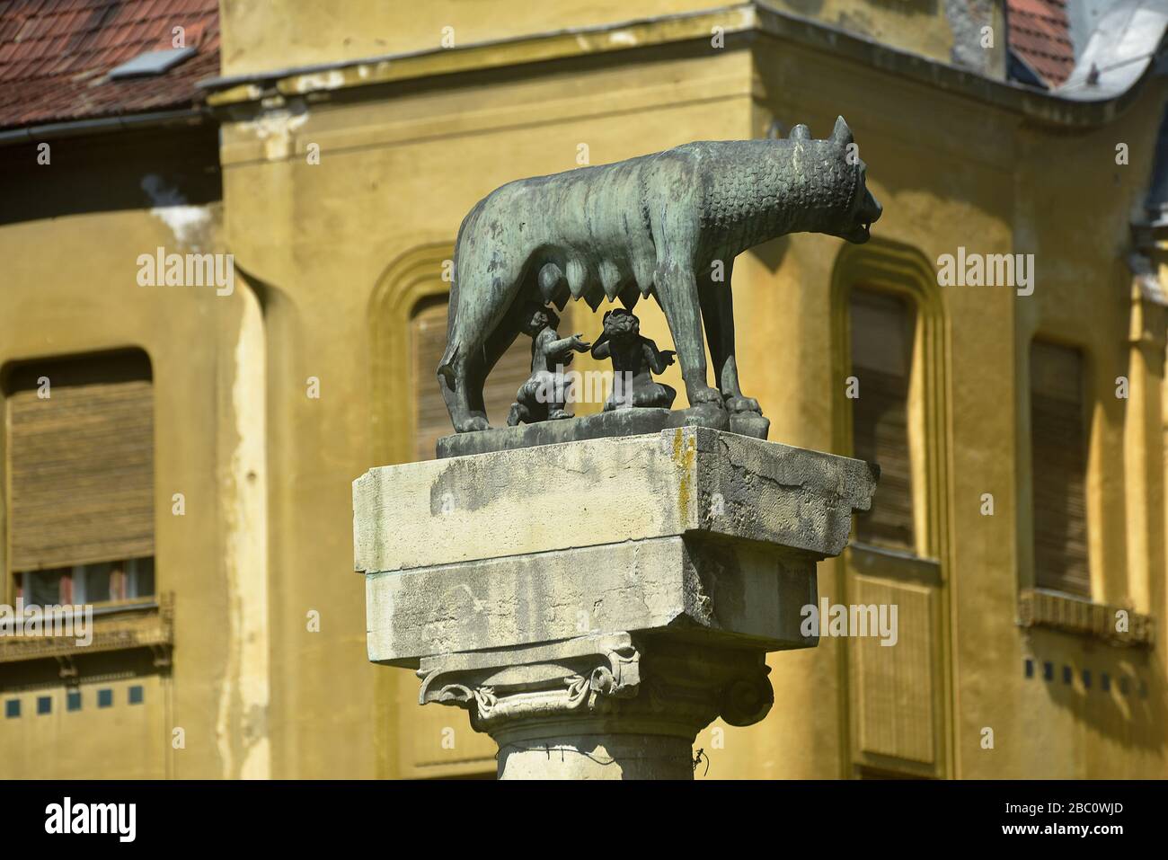 Romania, Timis, Timisoara, Statue of Romulus and Rebus, replica of ...