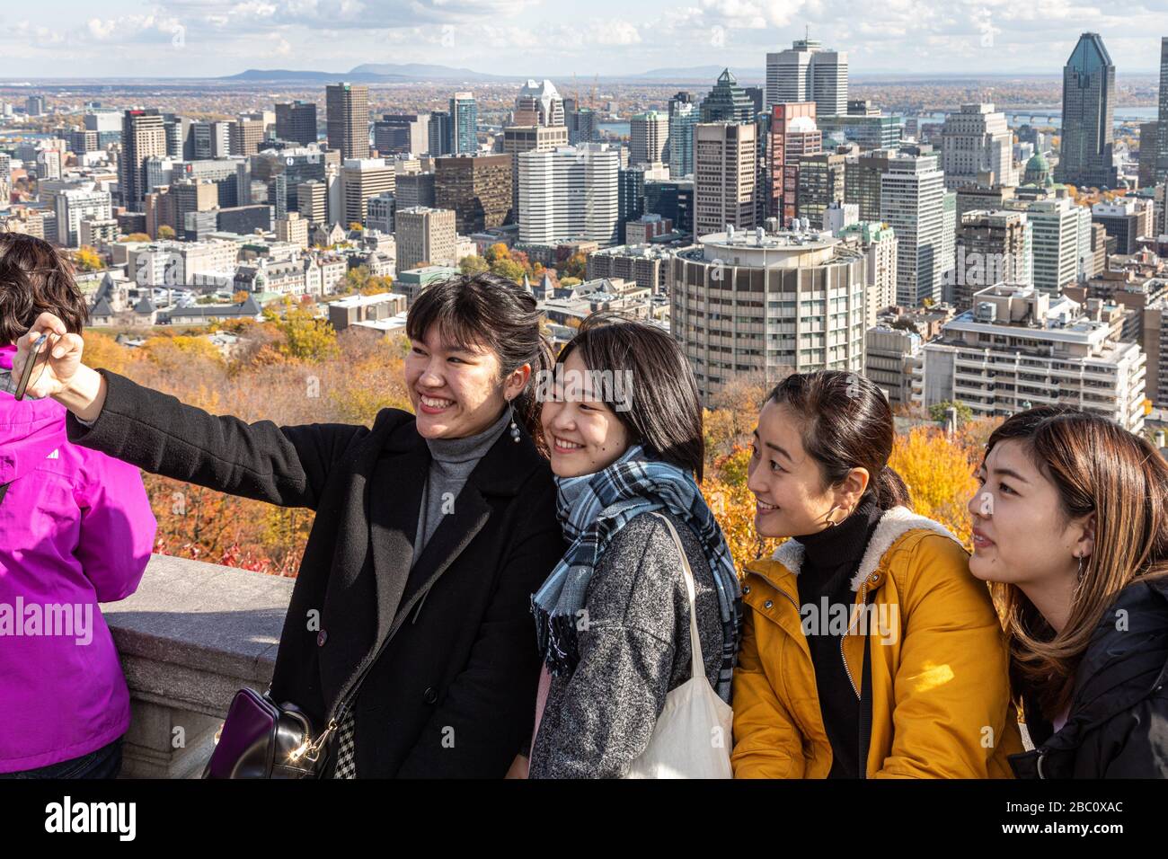 CHINESE TOURISTS STROLLING AT THE KONDIARONK BELVEDERE AND AUTUMN ...