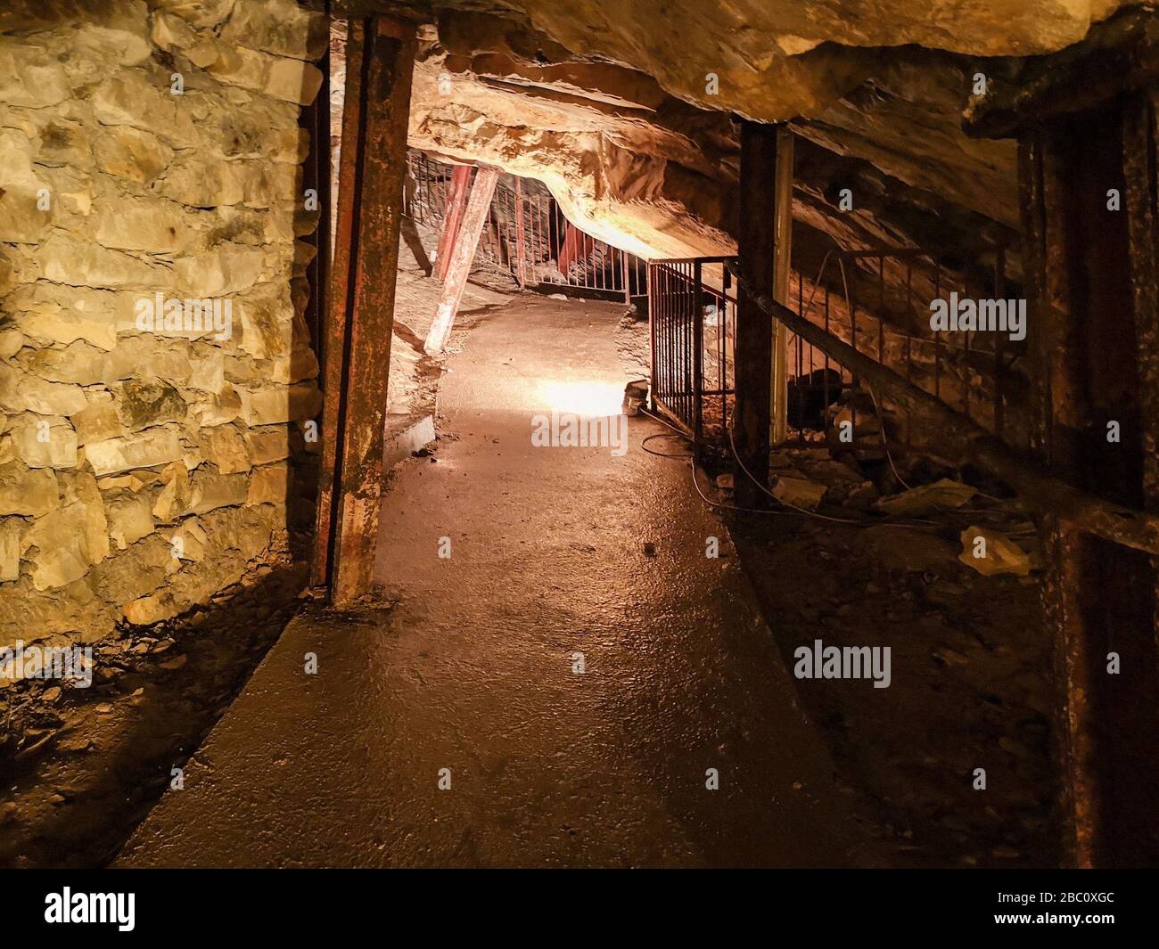 Interior of the quarry called "Pesciara" in Bolca, Italy. One of the ...