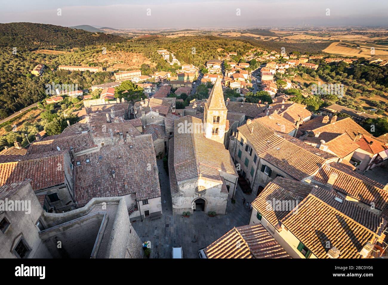 Top view of the medieval village of Capalbio, province of Grosseto ...