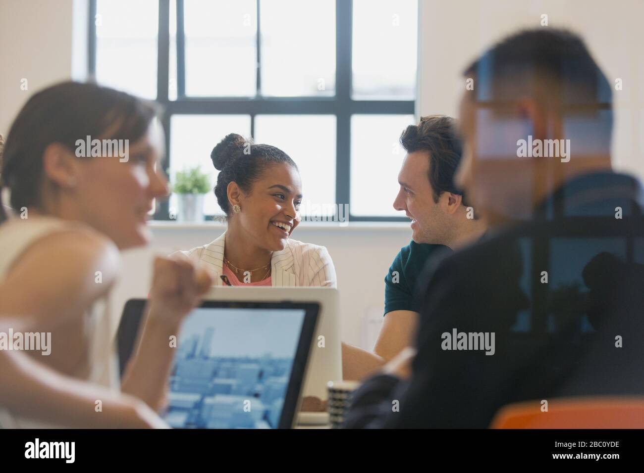 Business meeting conference face to face discussion hi-res stock ...