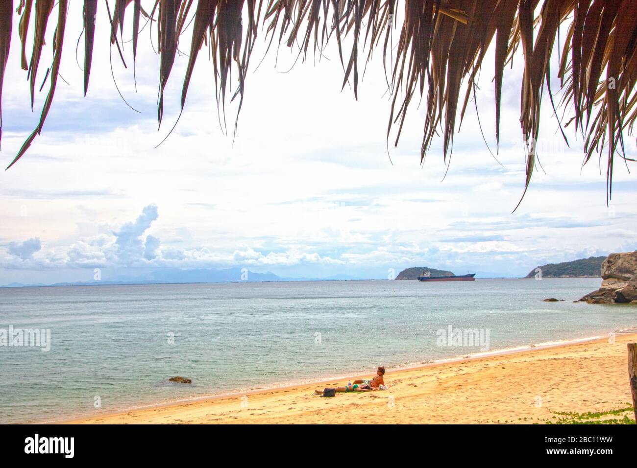 beach in the island of Cu Lao Cham, one of the Cham islands in Vietnam ...