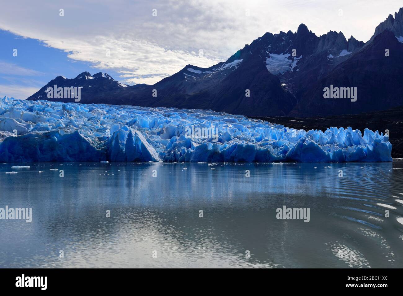 View of the Grey Glacier, Lago Grey, Torres del Paine National Park ...