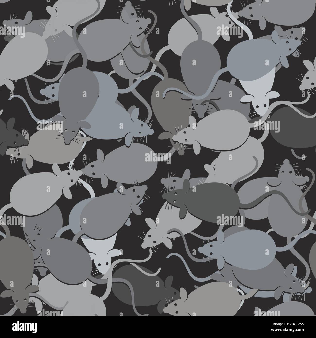 Seamless mouse pattern on a dark background. Vector image Stock Vector ...