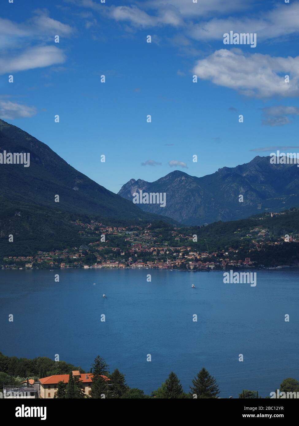 Lake Como seen from Perledo village, Como Lake east coast, Lombardy ...
