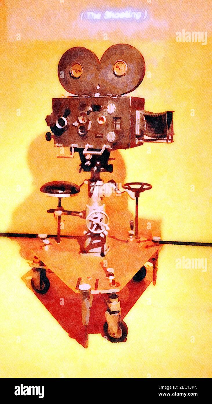 Museum of cinema, an ancient movie camera dating back to 1900 Stock ...