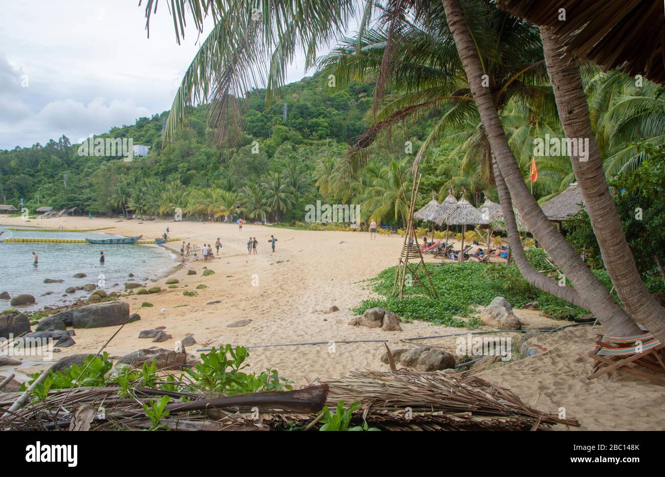 beach in the island of Cu Lao Cham, one of the Cham islands in Vietnam ...