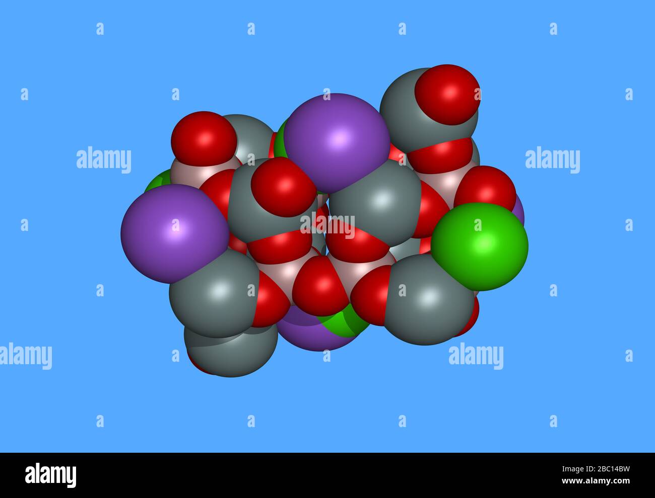 Andesin molecular model with atoms Stock Photo - Alamy