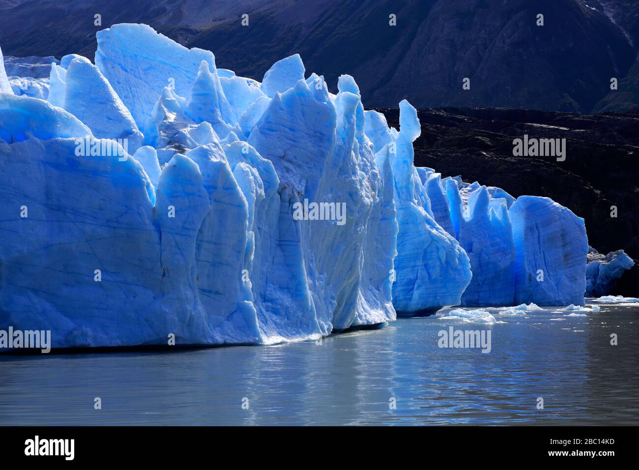 View of the Grey Glacier, Lago Grey, Torres del Paine National Park ...