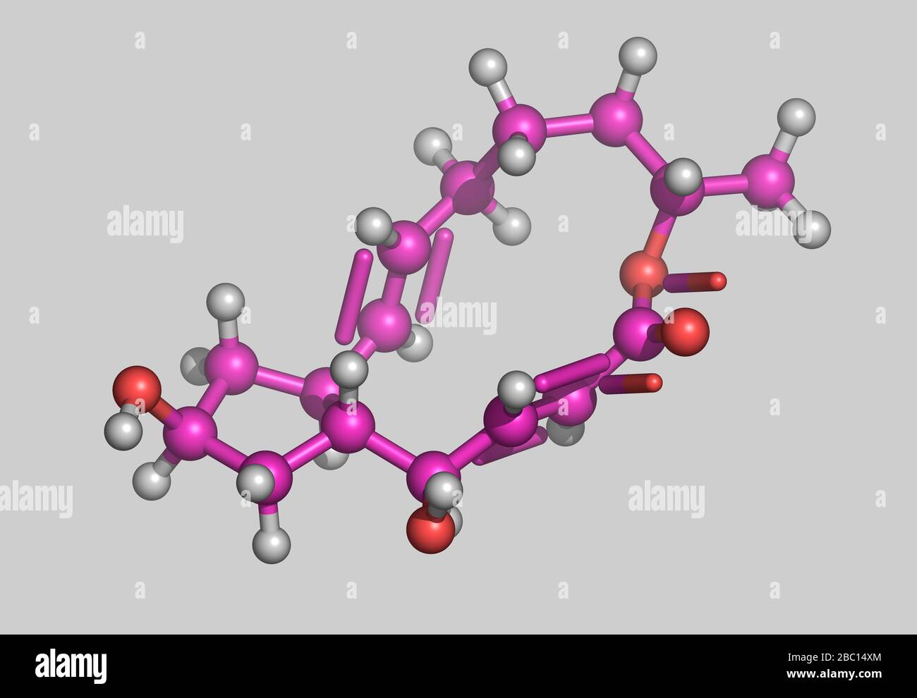 Brefeldin molecular model with atoms Stock Photo - Alamy
