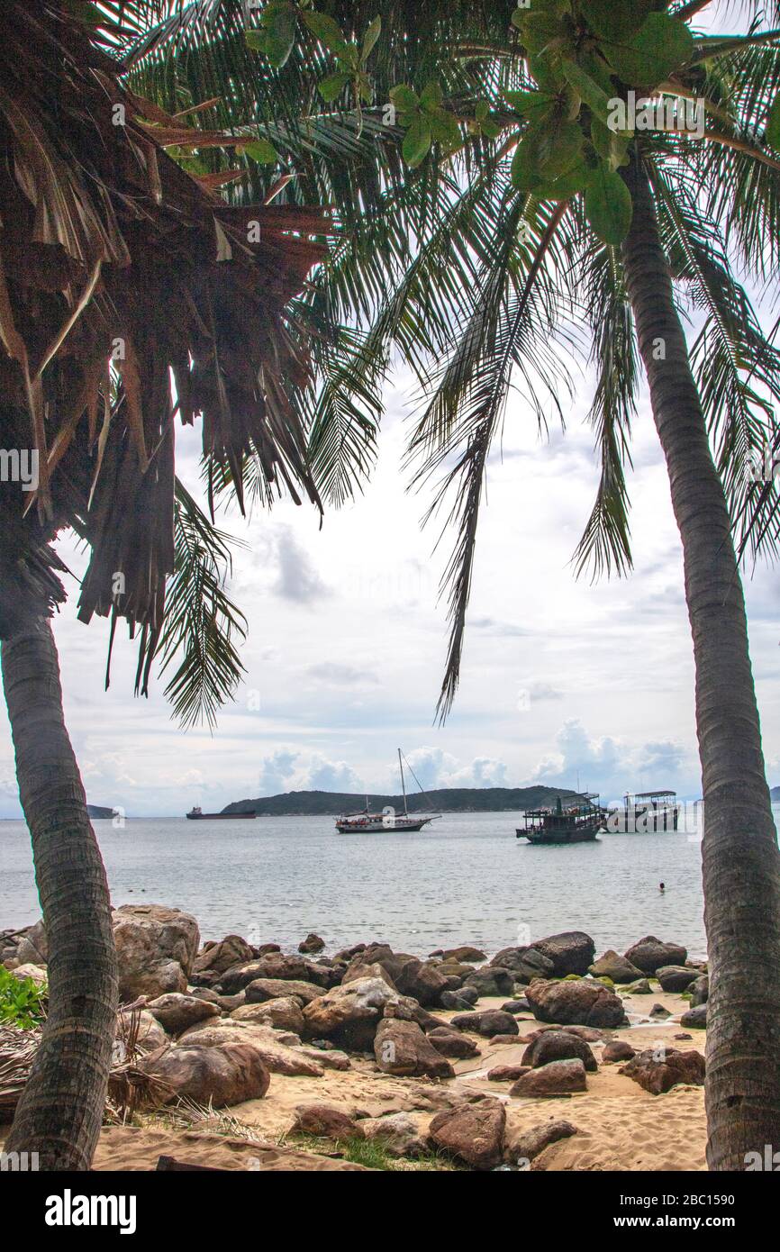 beach in the island of Cu Lao Cham, one of the Cham islands in Vietnam ...