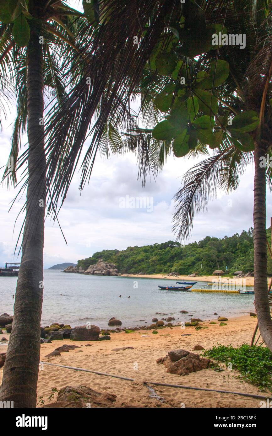 beach in the island of Cu Lao Cham, one of the Cham islands in Vietnam ...