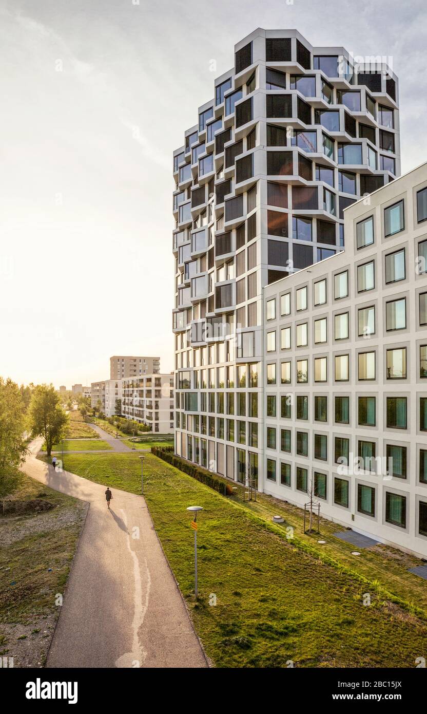 Modern high-rise residential building in Munich, Germany Stock Photo ...