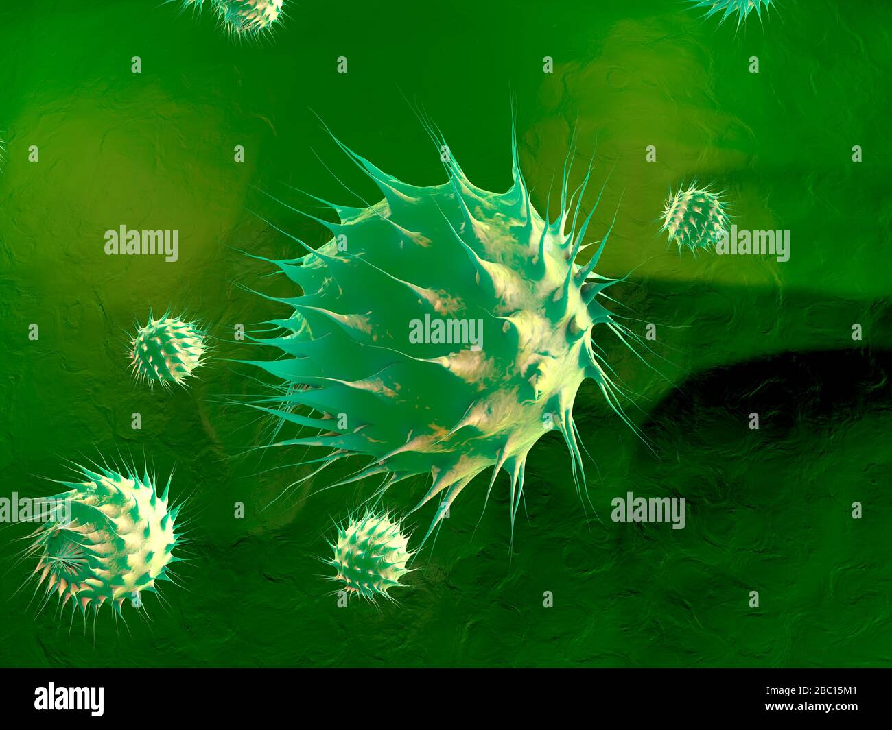 3D Rendered Illustration, visualisation of generic germs or bacteria ...