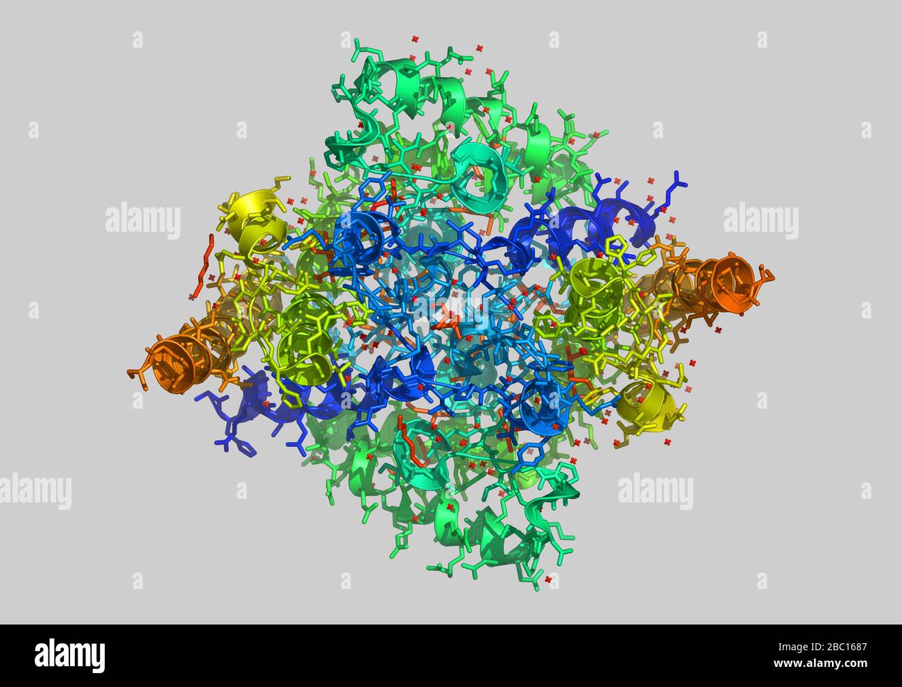 Protein molecular model with atoms Stock Photo - Alamy