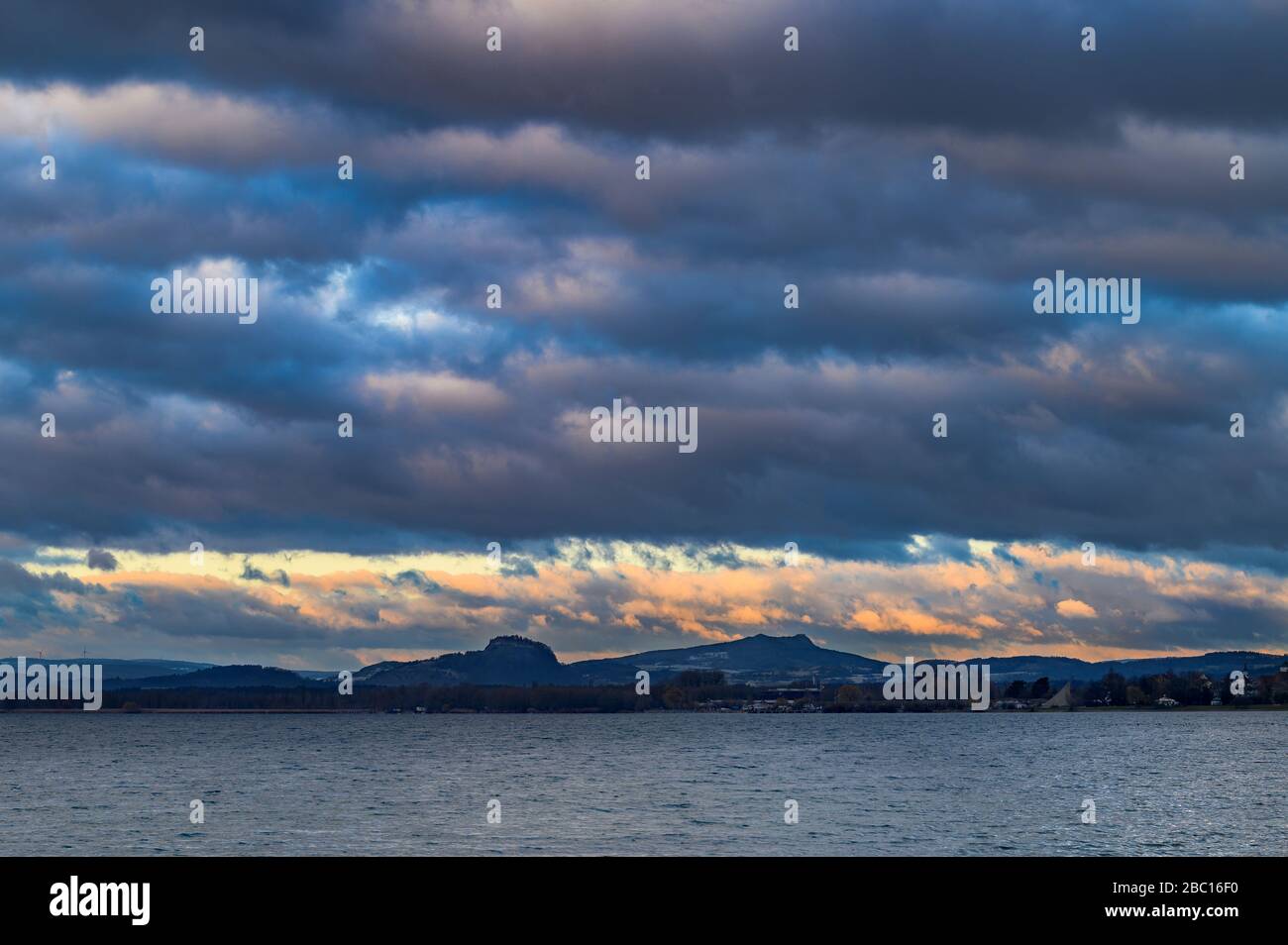Germany, Baden-Wurttemberg, Storm clouds over Lake Constance Stock ...