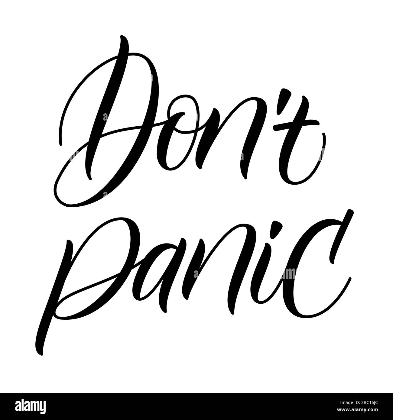 brush calligraphy Don't Panic Stock Vector Image & Art - Alamy