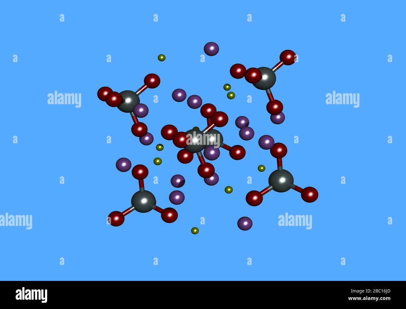 Silikat molecular model with atoms Stock Photo - Alamy
