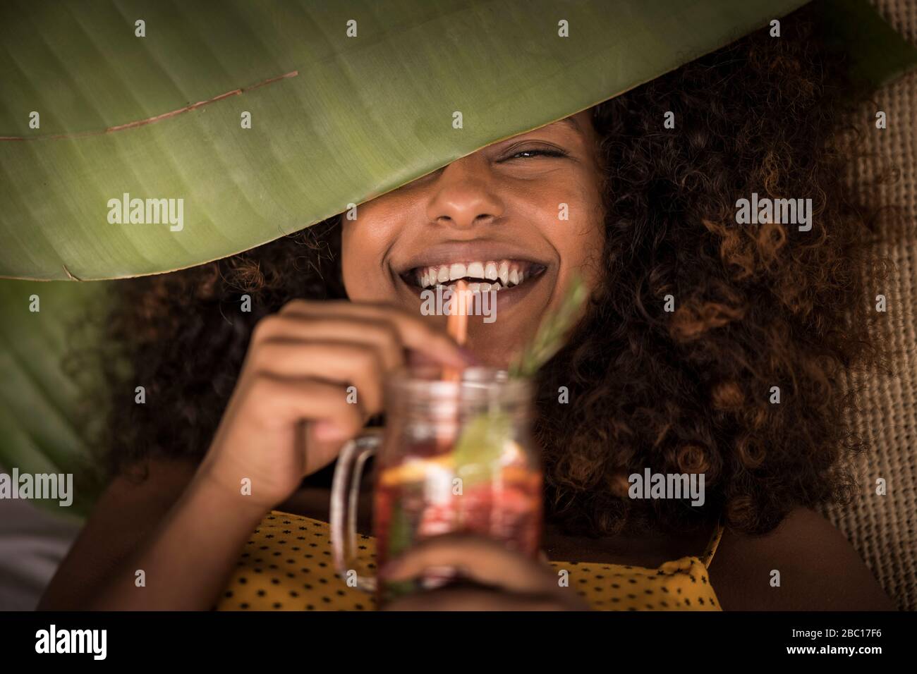 Drinking tea and laughing hi-res stock photography and images - Alamy