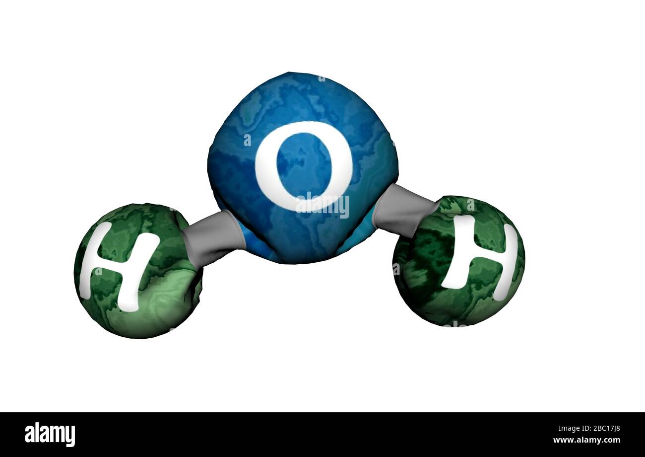 Water molecular model with atoms Stock Photo - Alamy