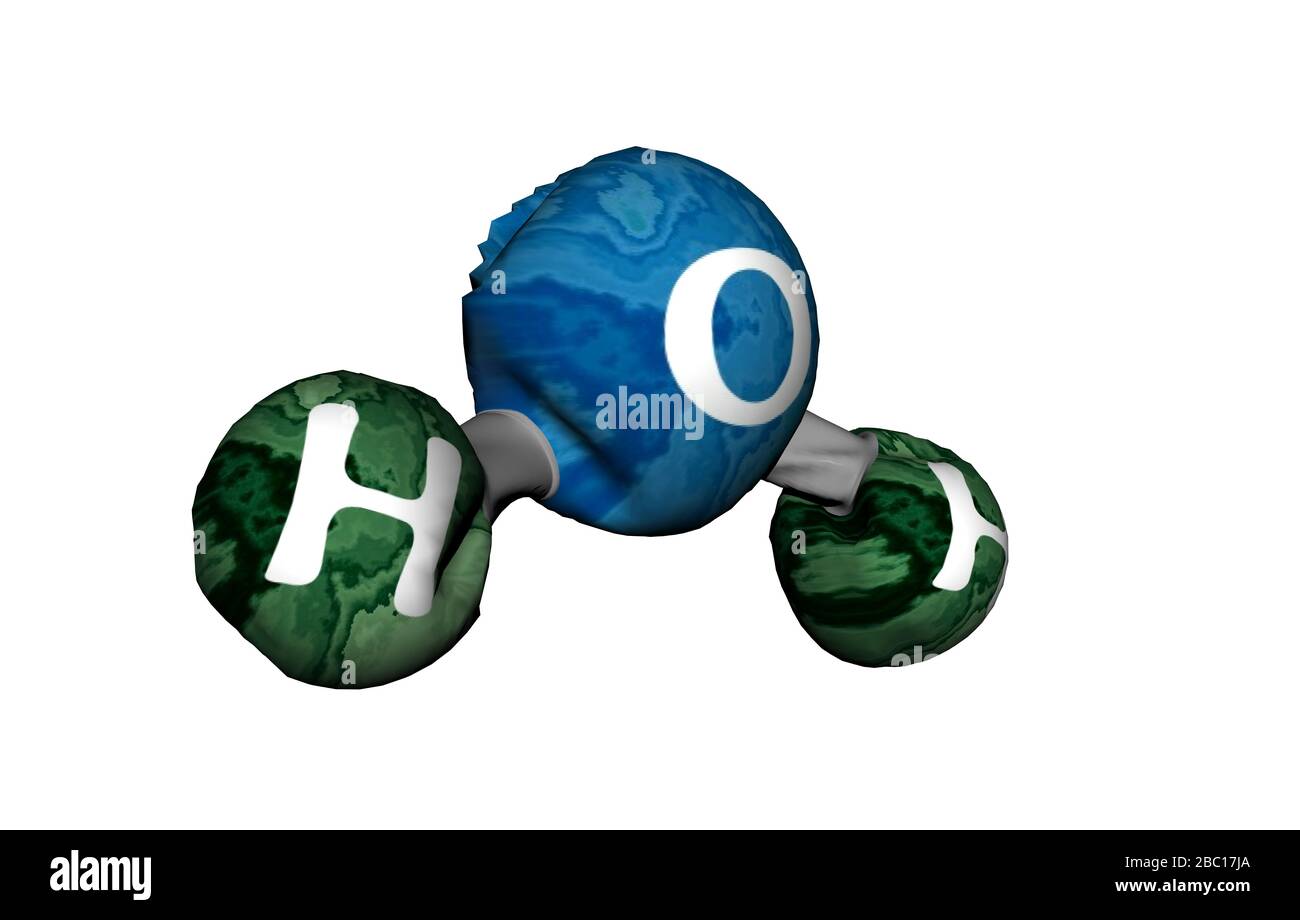 Water molecules hydrogen bonds Cut Out Stock Images & Pictures - Alamy