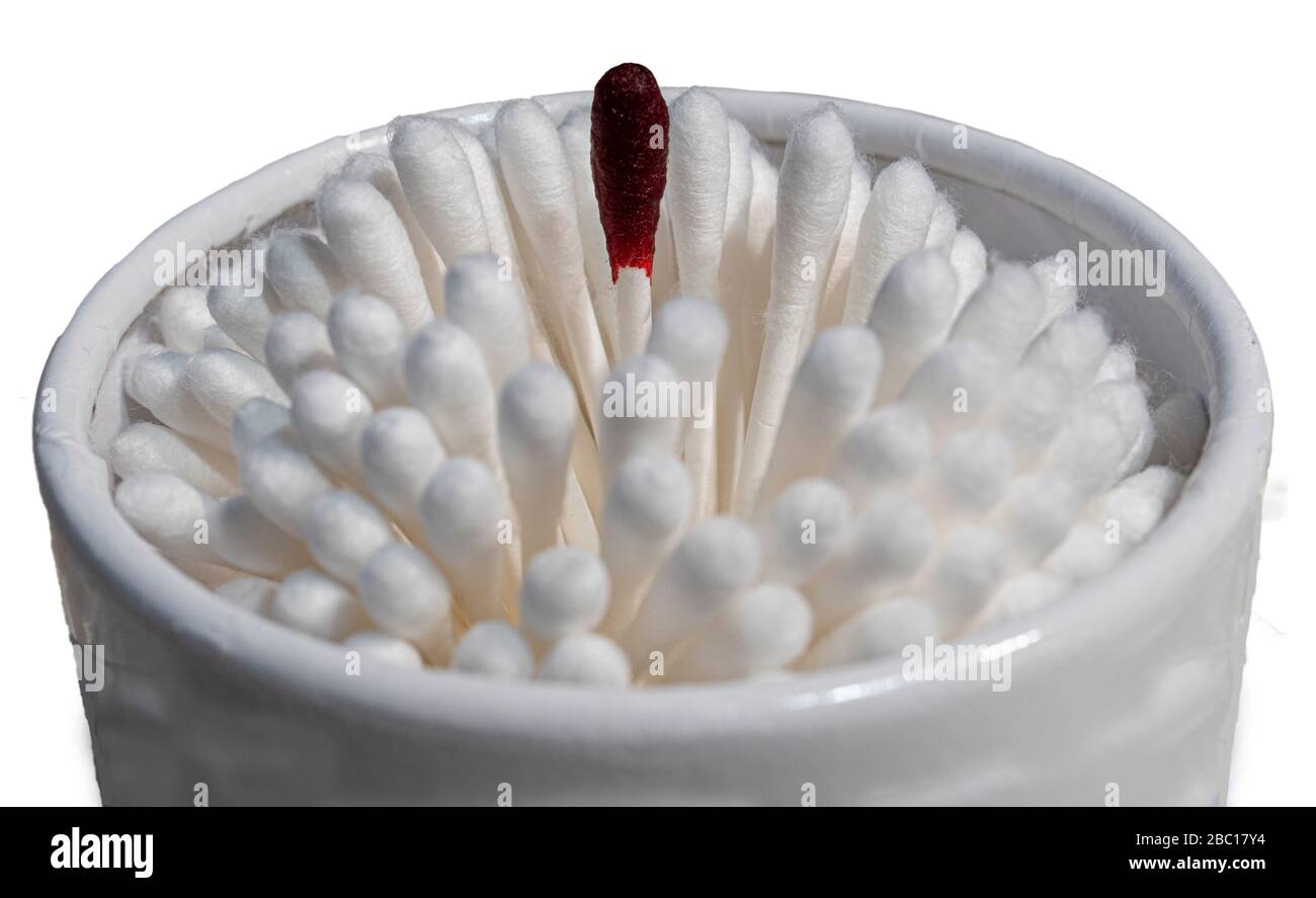 ear cleaning cotton is also used in different areas Stock Photo - Alamy