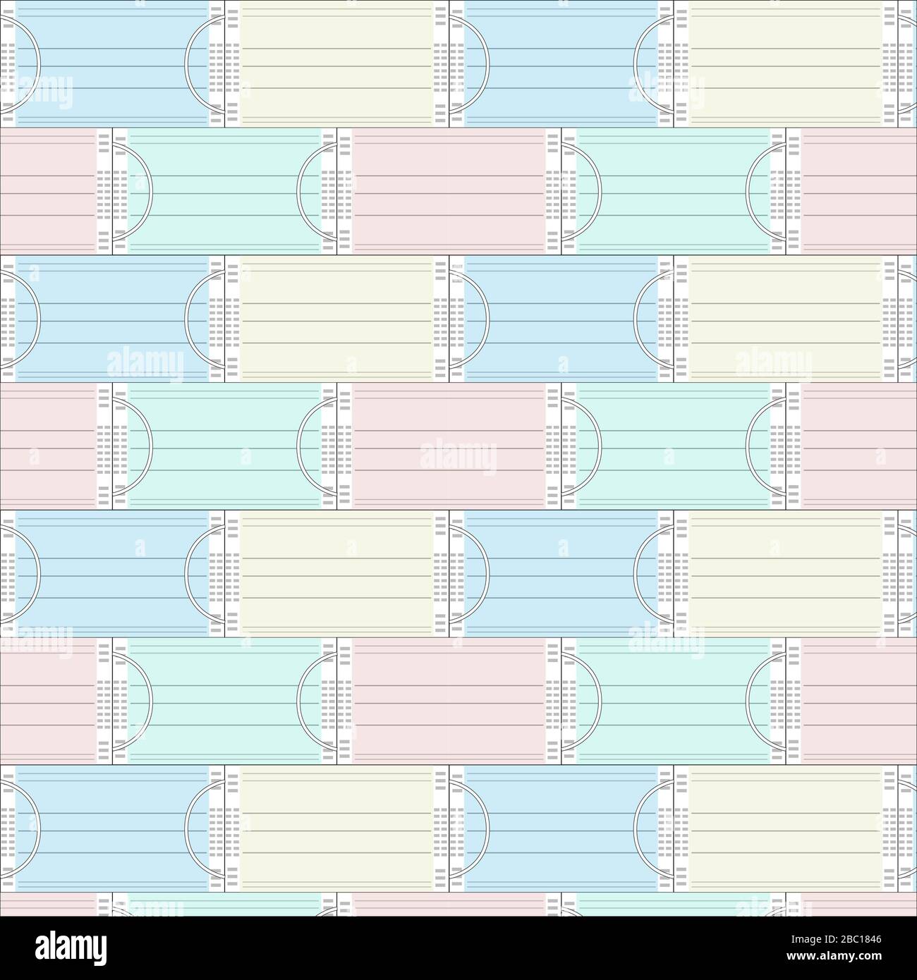 Face mask seamless pattern illustration Stock Photo - Alamy
