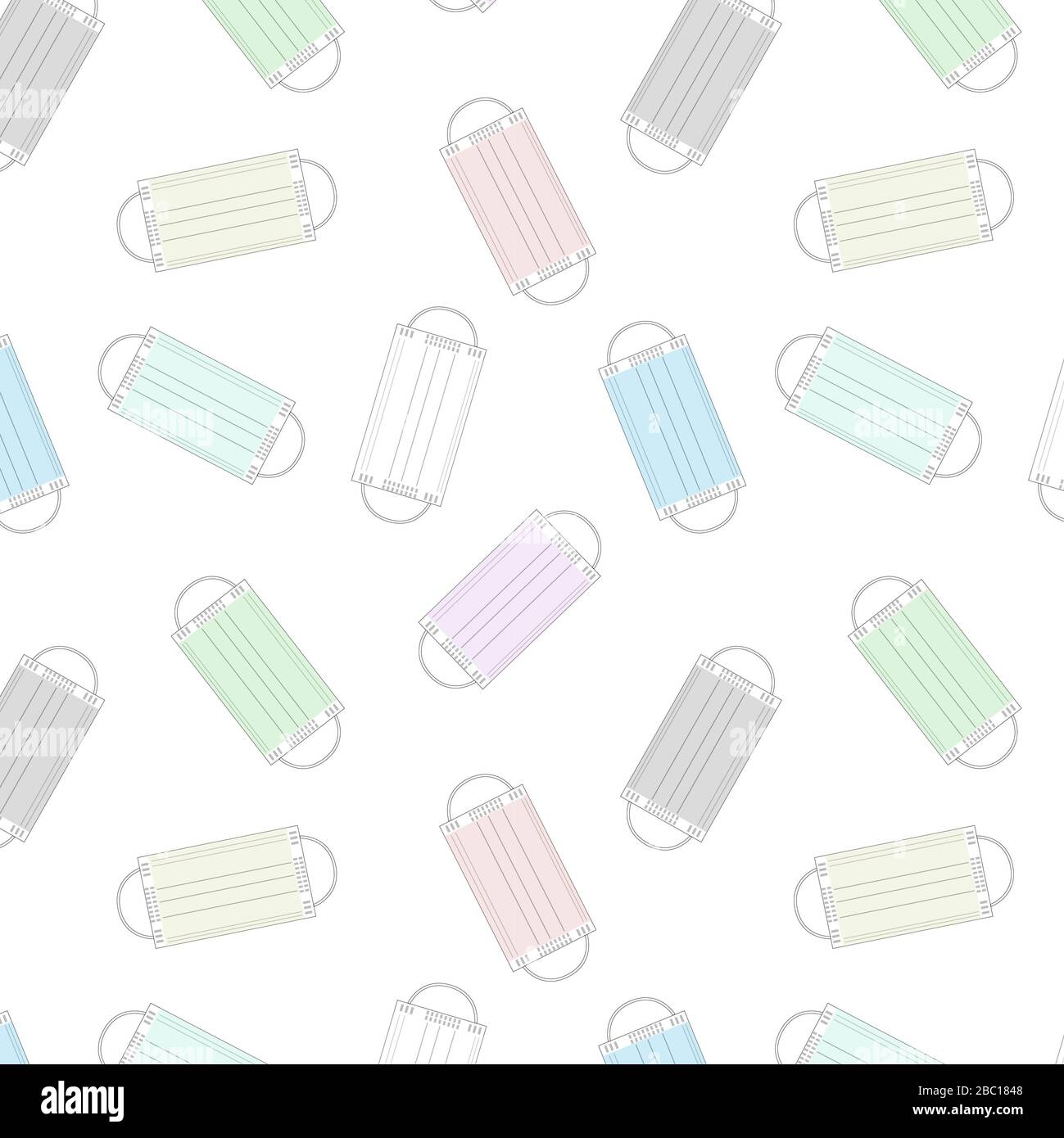 Face mask seamless pattern illustration Stock Photo - Alamy