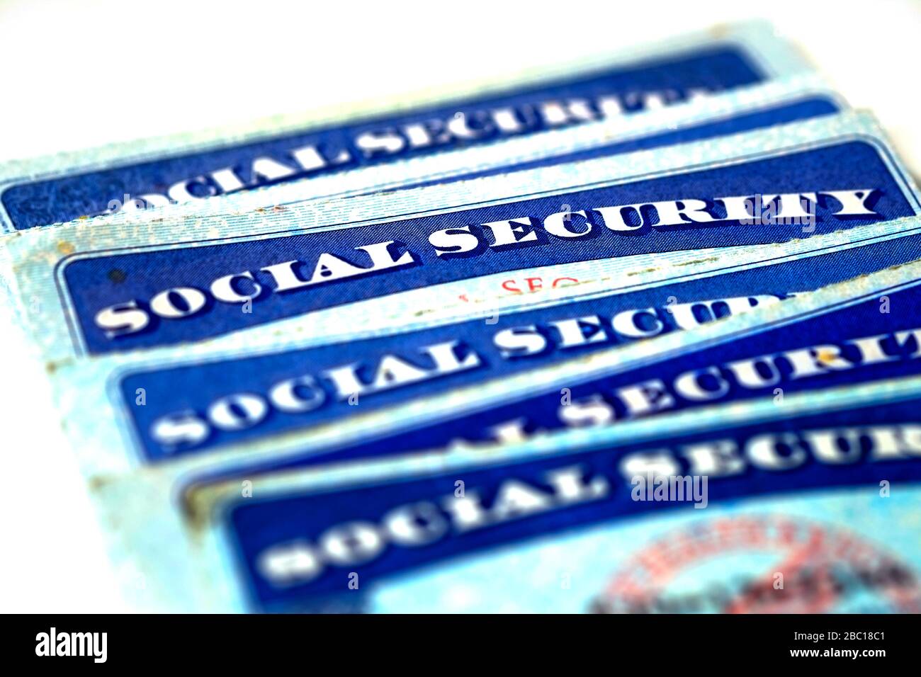 Social Security Cards for identification and retirment USA Stock Photo ...
