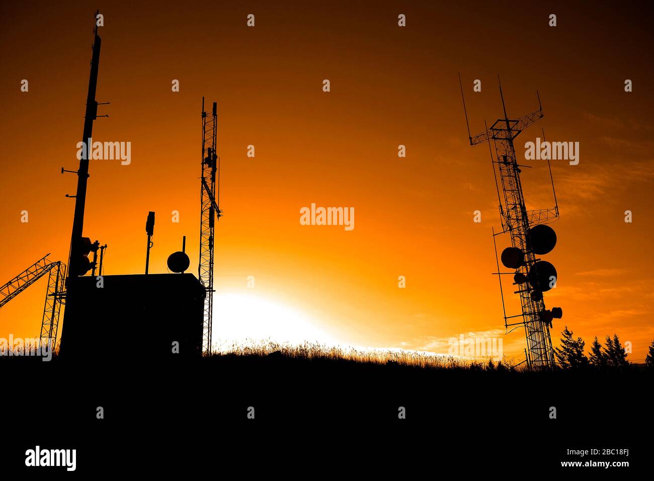 Radio and cellular cell broadcast communication towers and receivers ...