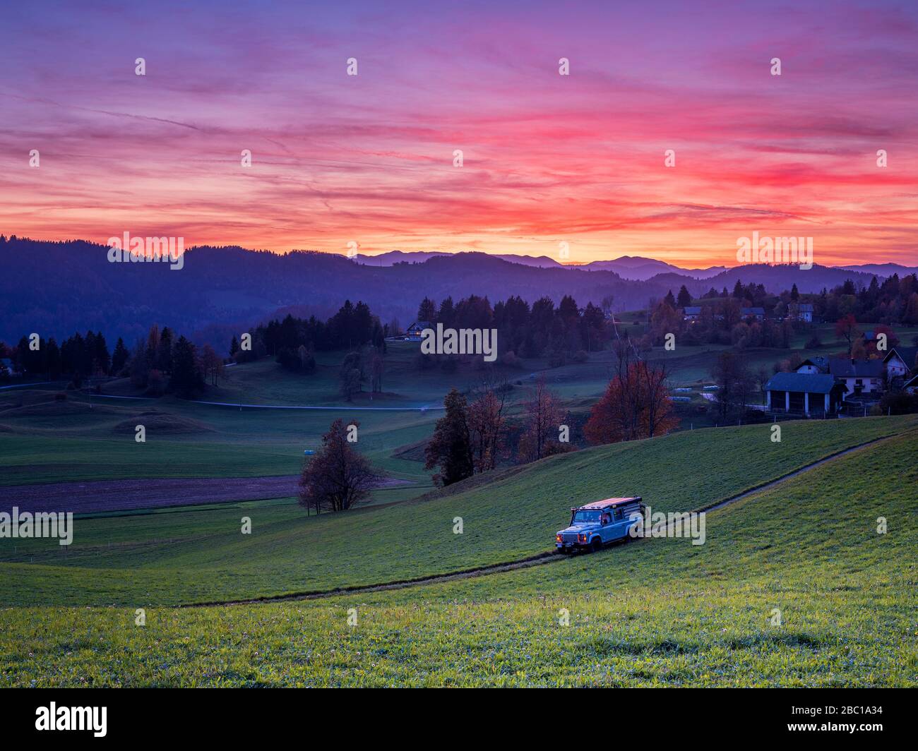 Car driving on countryside road hi-res stock photography and images - Alamy