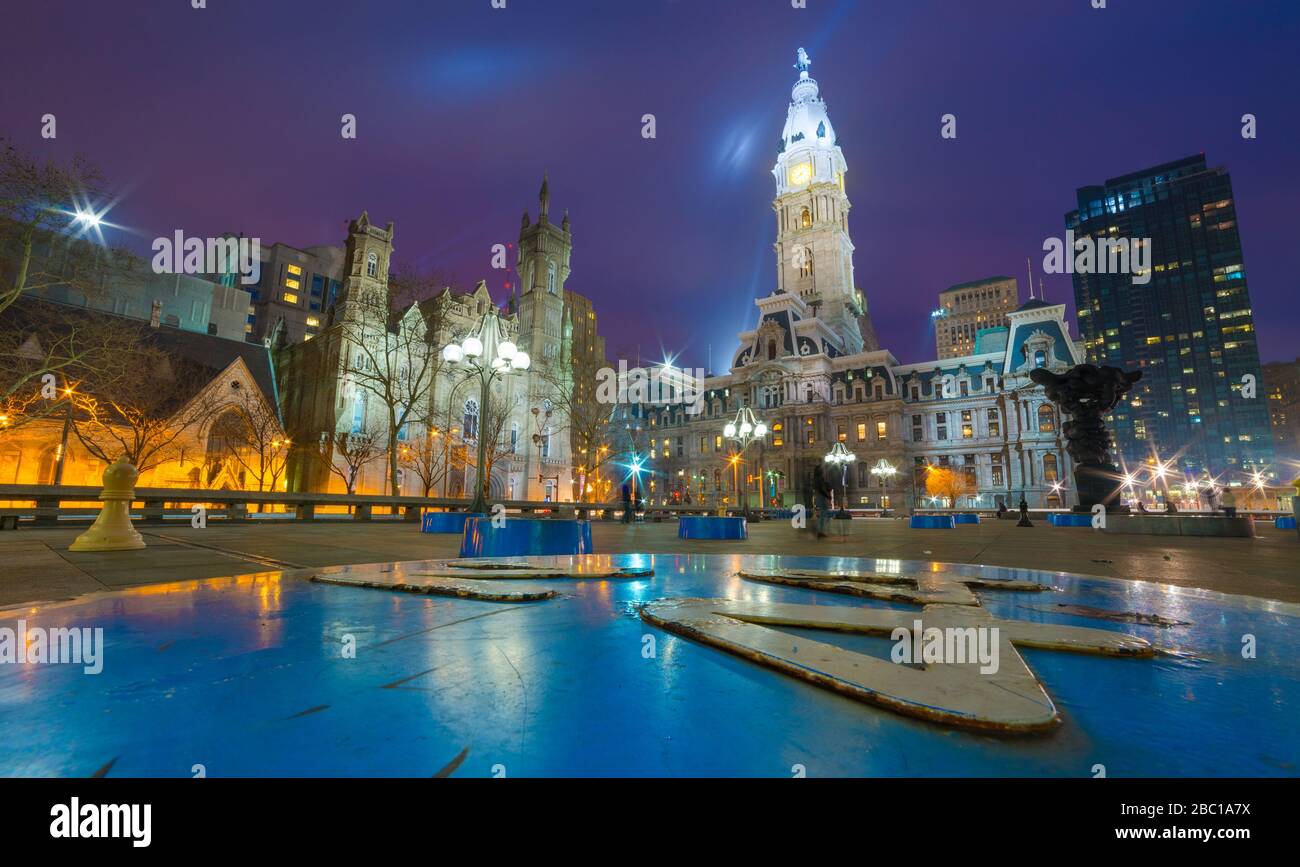 Philadelphia - April 2015, USA: Wide angle view of Philadelphia ...