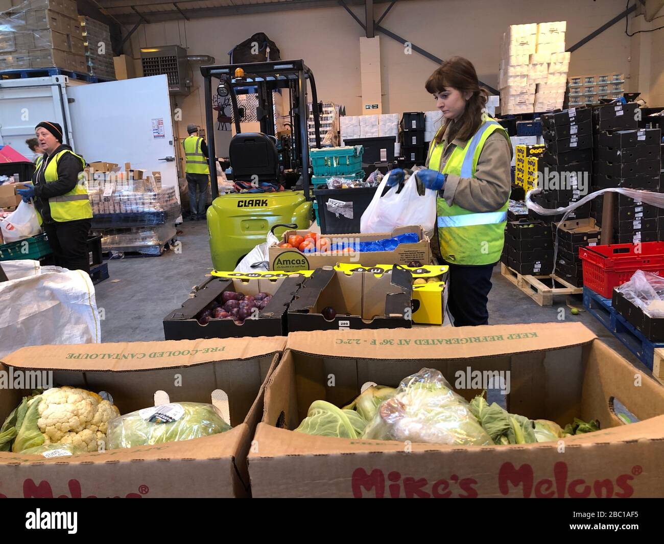 Distribution warehouse of the charity The Bread and Butter Thing, where ...