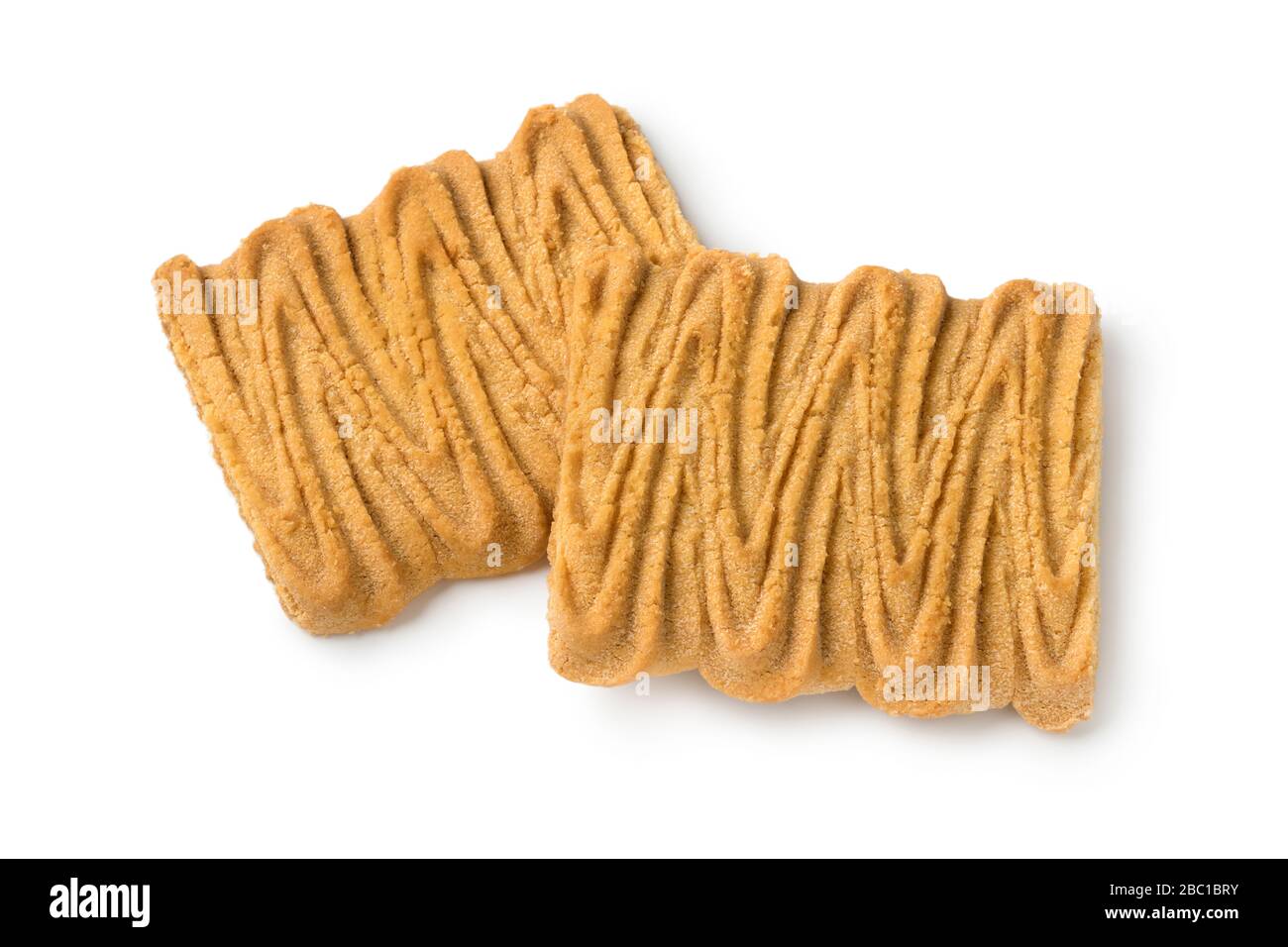 Pair of traditional dutch butter cookies called sprits isolated on ...