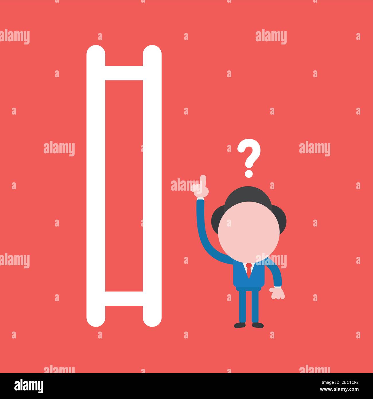 Vector illustration concept of confused businessman character and ...