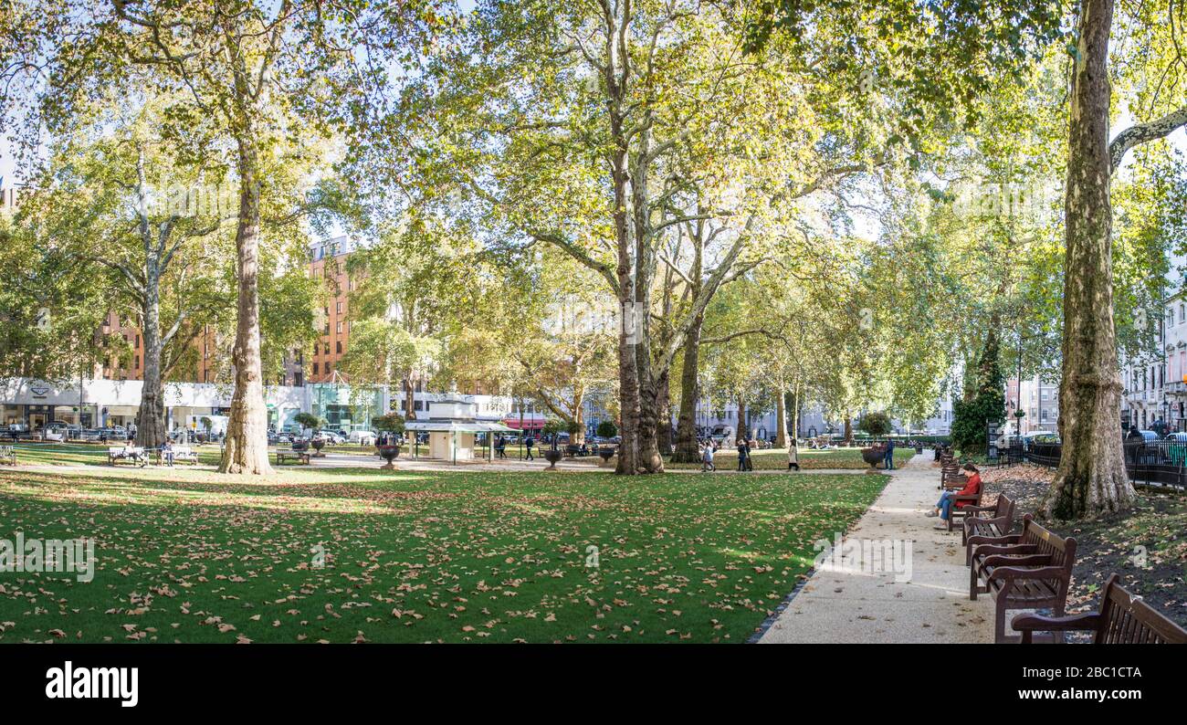LONDON- Berkeley Square-a large town square in Mayfair in the west end ...