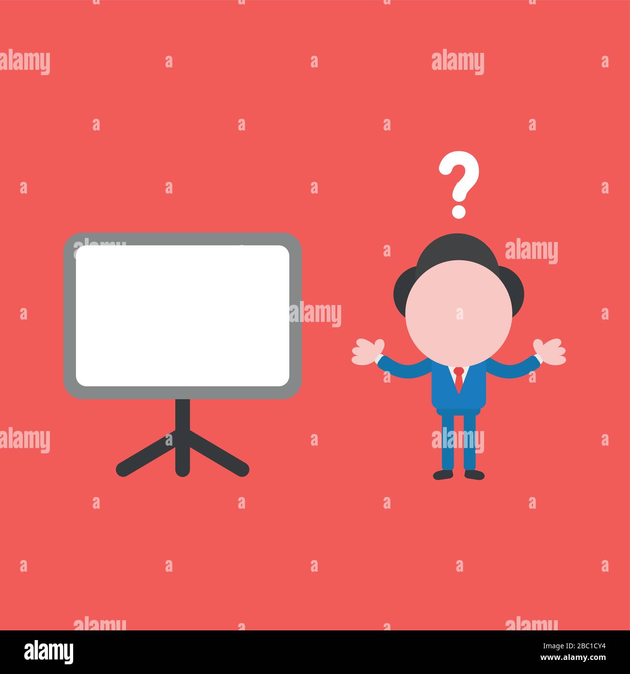 Vector illustration concept of confused businessman character with ...