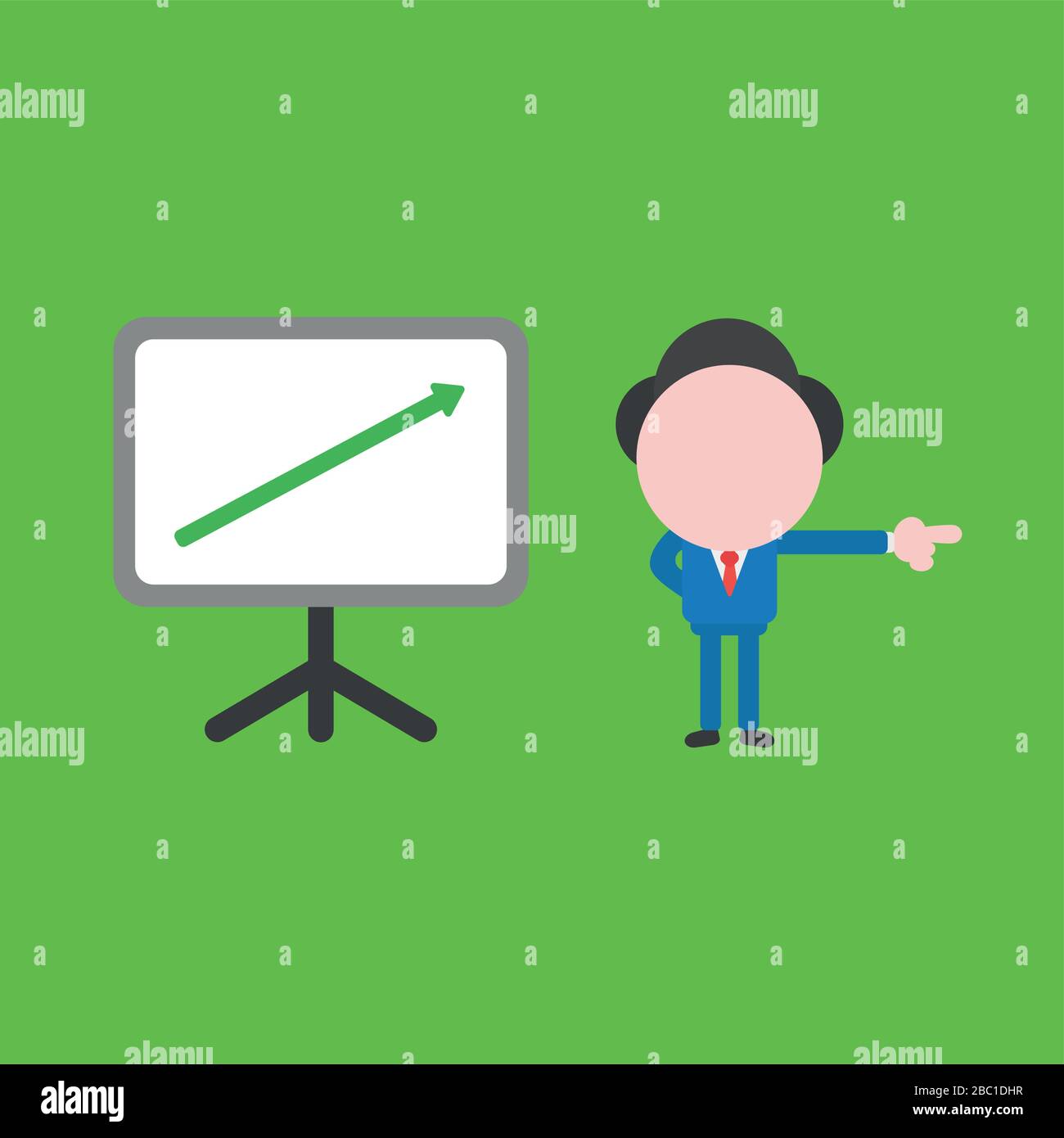 Vector illustration concept of businessman character with sales chart ...