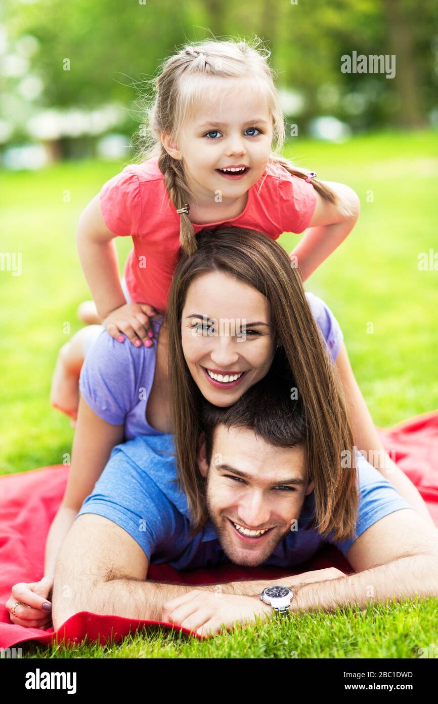 Family having fun outdoors hi-res stock photography and images - Alamy
