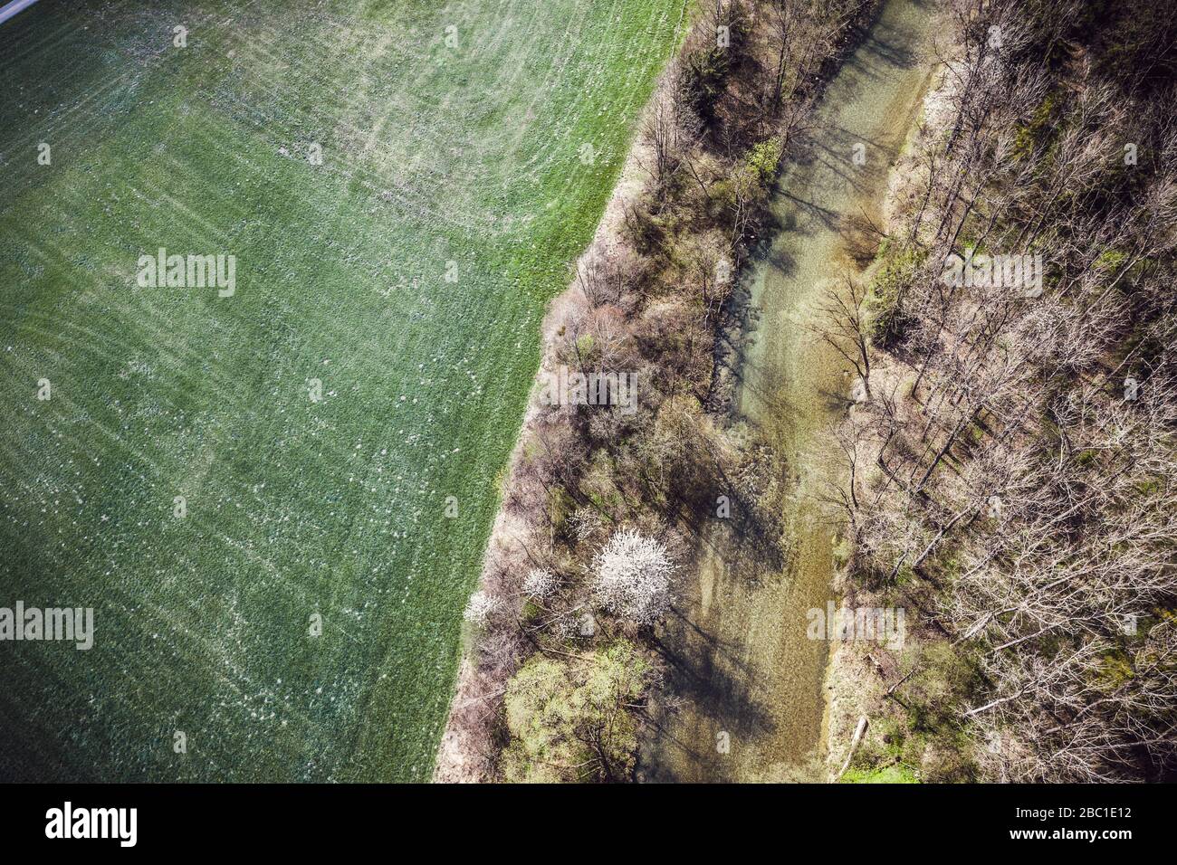 Aerial view riverside field autumn hi-res stock photography and images ...
