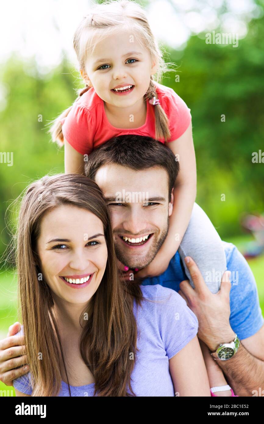 Family having fun outdoors hi-res stock photography and images - Alamy