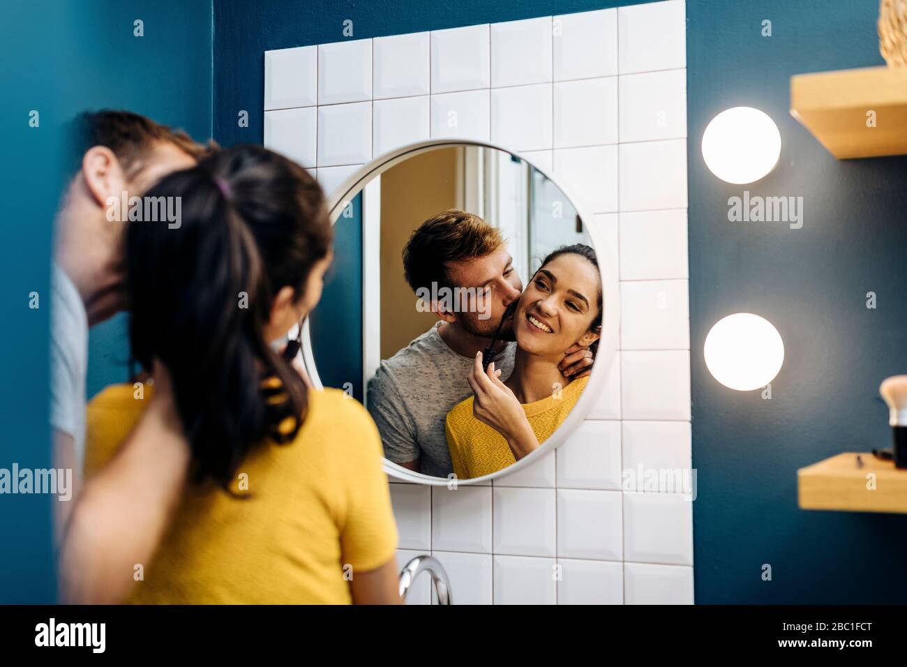 Couple kissing in bathroom hi-res stock photography and images - Alamy