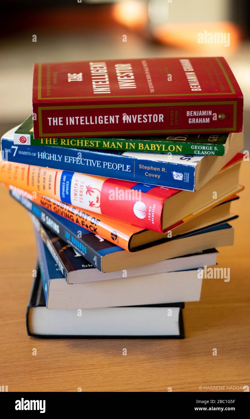 Stacked Books indoor Stock Photo - Alamy