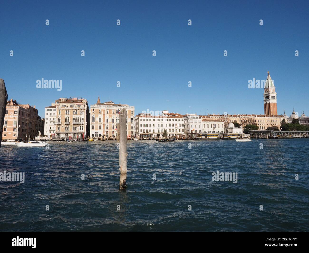 Skyline view from Punta della Dogana to San Marco basin, Venice, Veneto ...