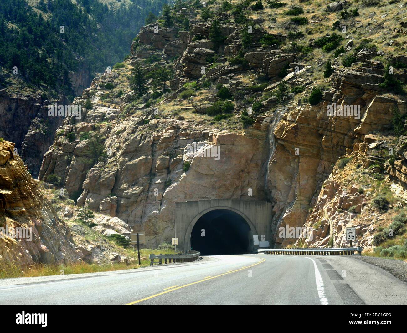 Entrance to the first of the three tunnels at the Shoshone Canyon ...