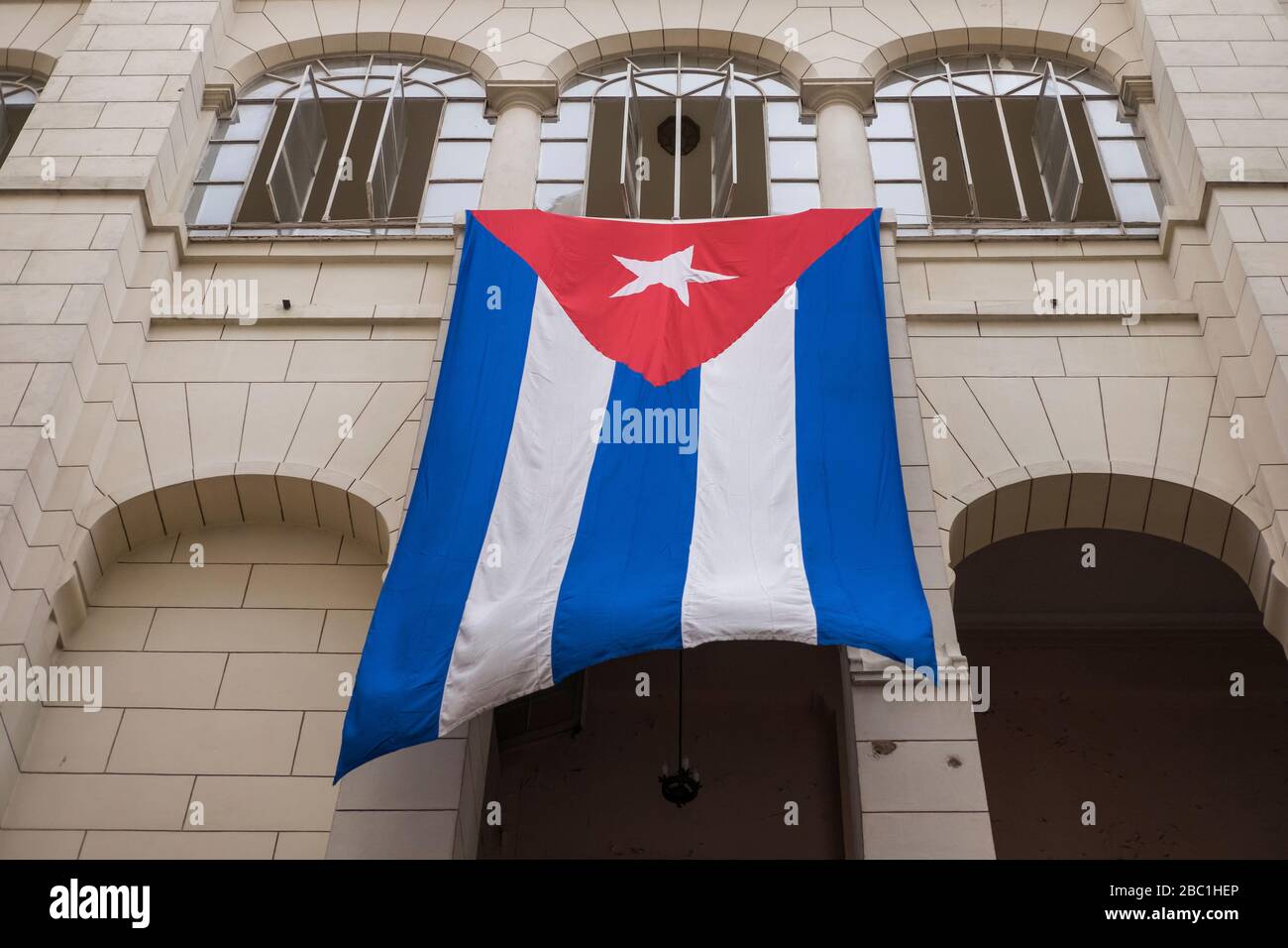 Cuban Flag at the Museum of the Revolution, Havana, Cuba Stock Photo ...