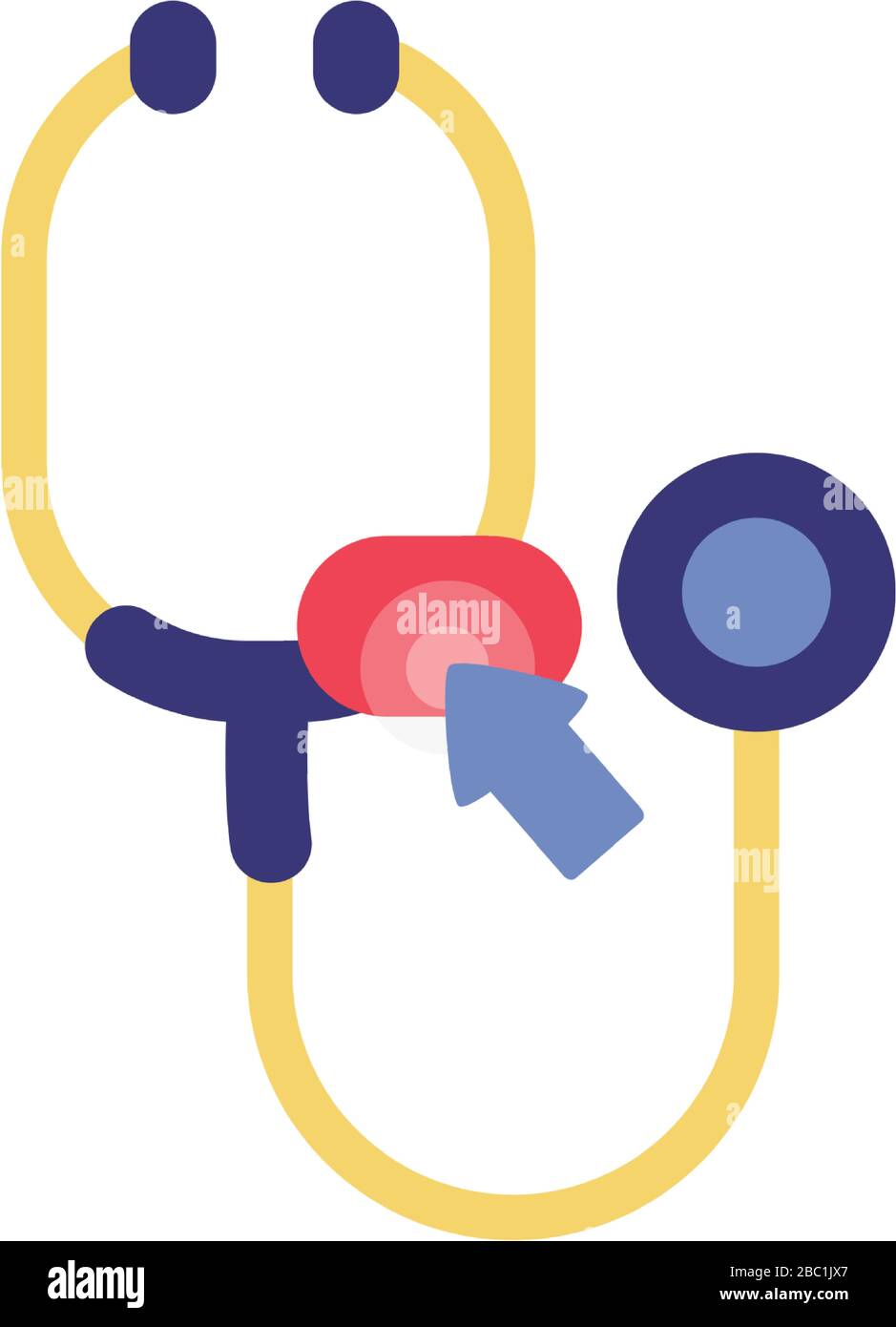 cursor mouse with stethoscope health online detaild style Stock Vector ...