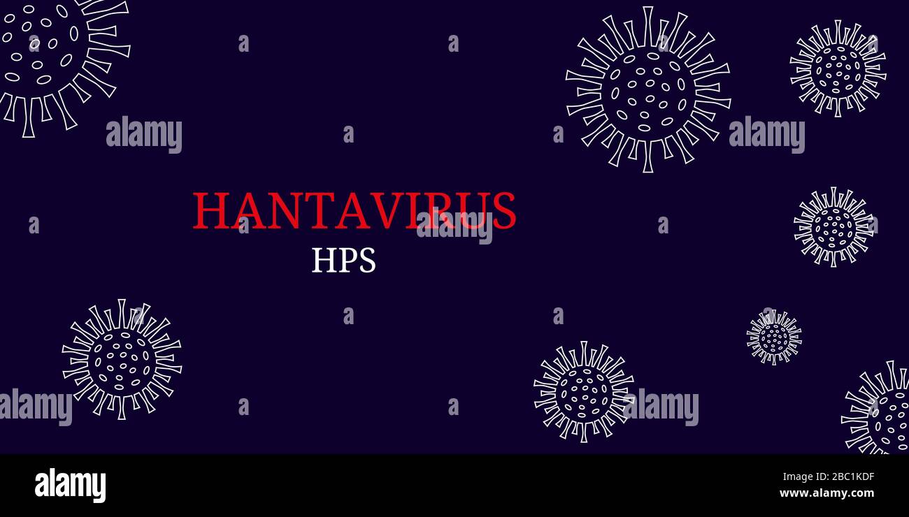 Abstract model of new hantavirus with title. Hantavirus danger and ...