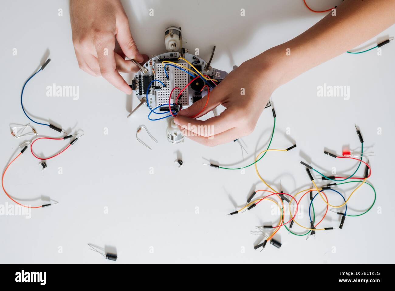 Boy assembling robot table hi-res stock photography and images - Alamy